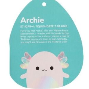 Squishmallows | Toys | Squishmallows Rainbow Archie The Pink Axolotl ...